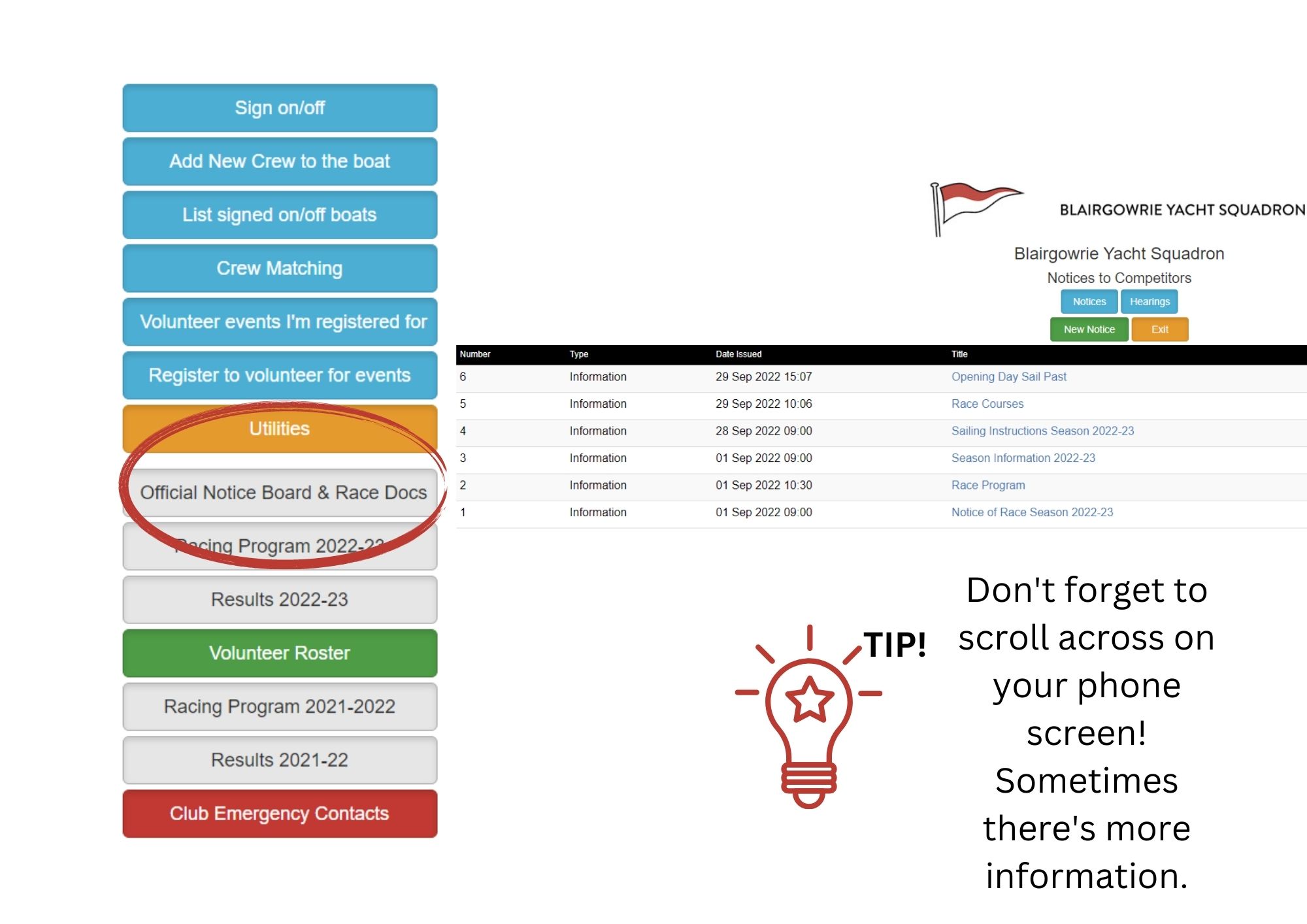 Using the BYS Sailing Hub - Blairgowrie Yacht Squadron